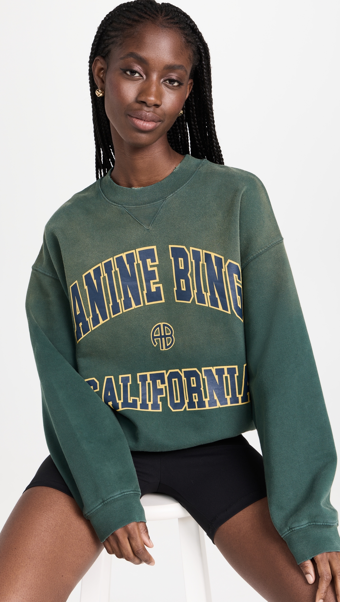 Anine Bing Jaci Sweatshirt California - Dark Green | Editorialist